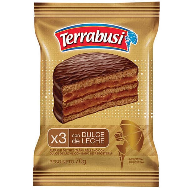 Alfajor Terrabusi Triple with Dulce de Leche 1 unit 70 g / 2.4 oz