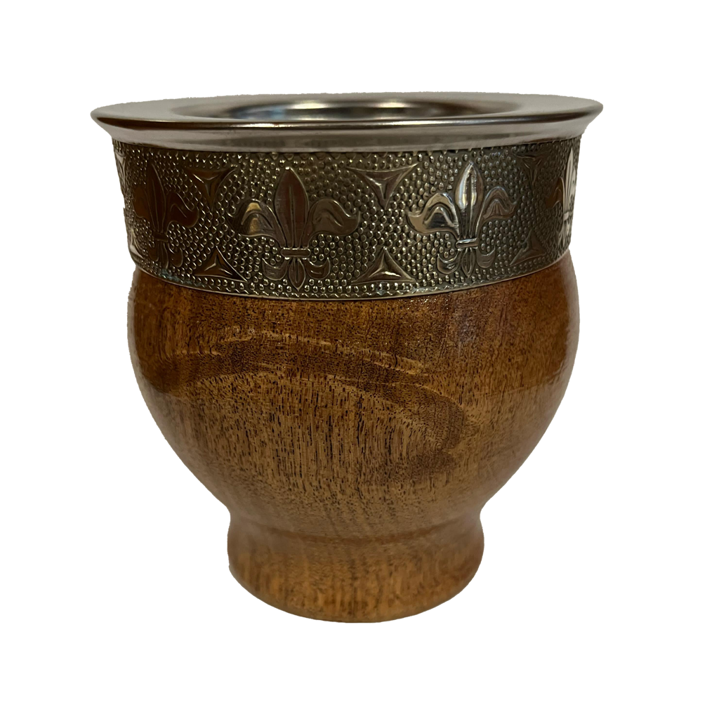 Elegant Wooden Imperial Mate Cup | Fleur-de-Lis Engraving – The Argentino