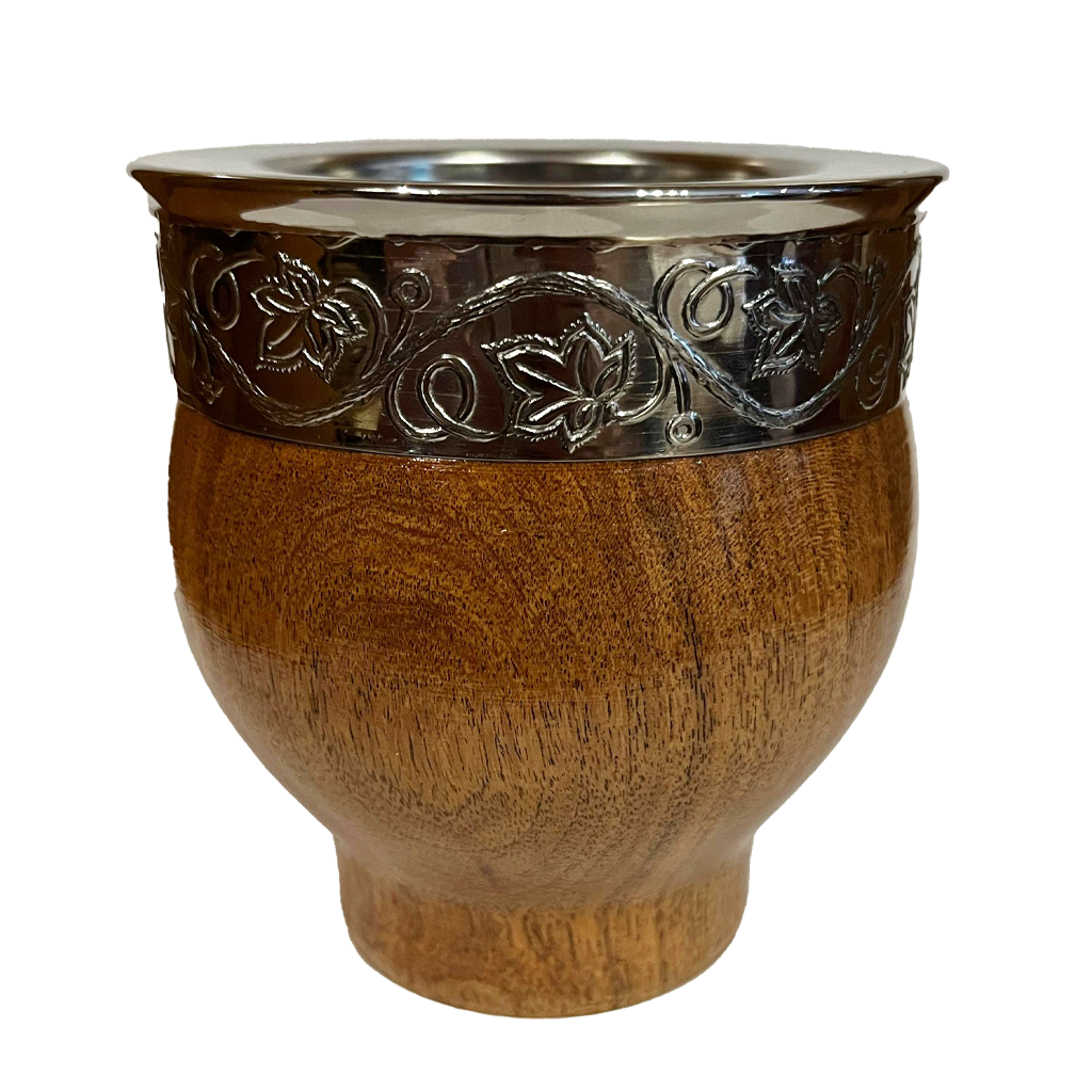Wooden Imperial Mate Cup | Leaf Motif from Argentina – The Argentino