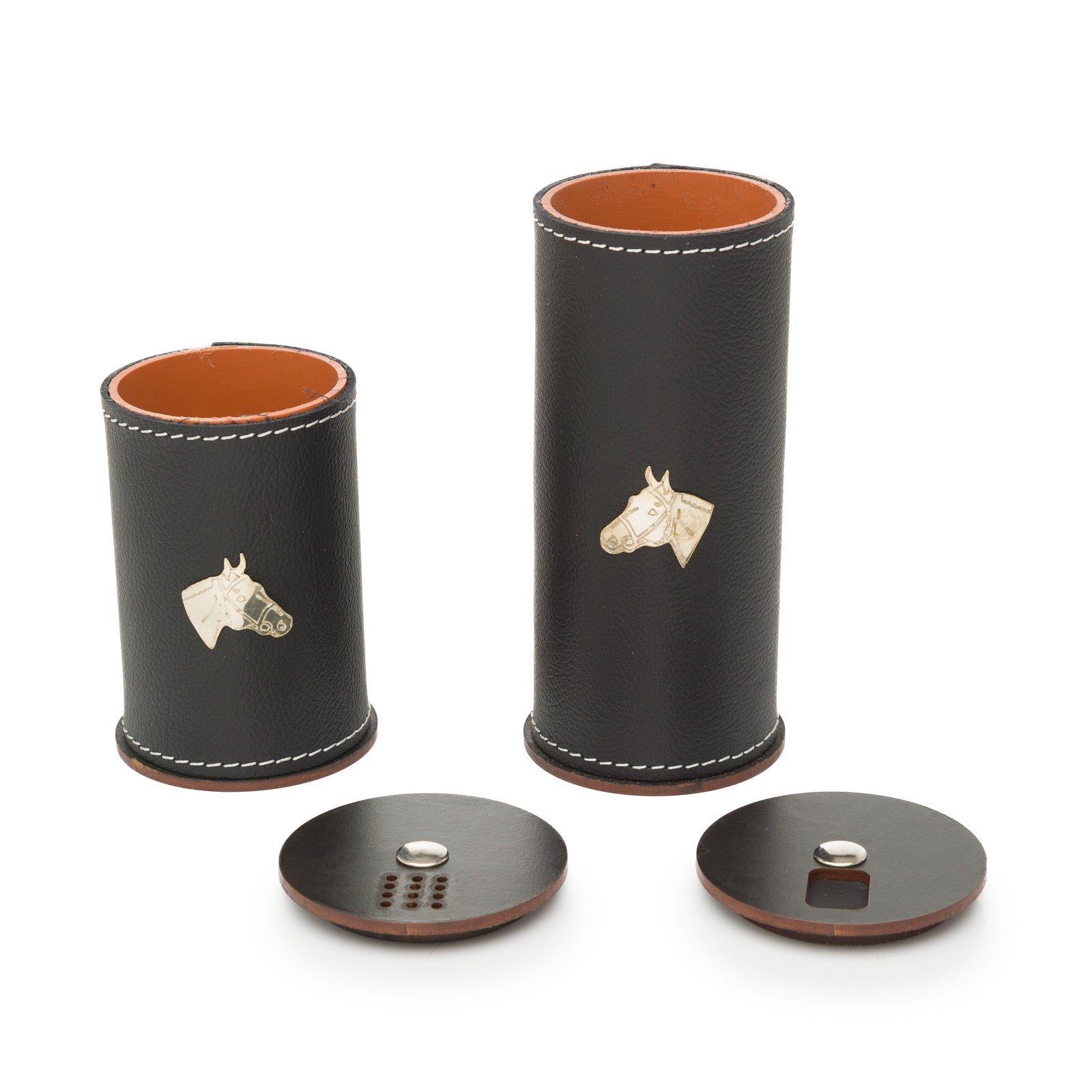 Dispenser Mate Black Leather Set Horse